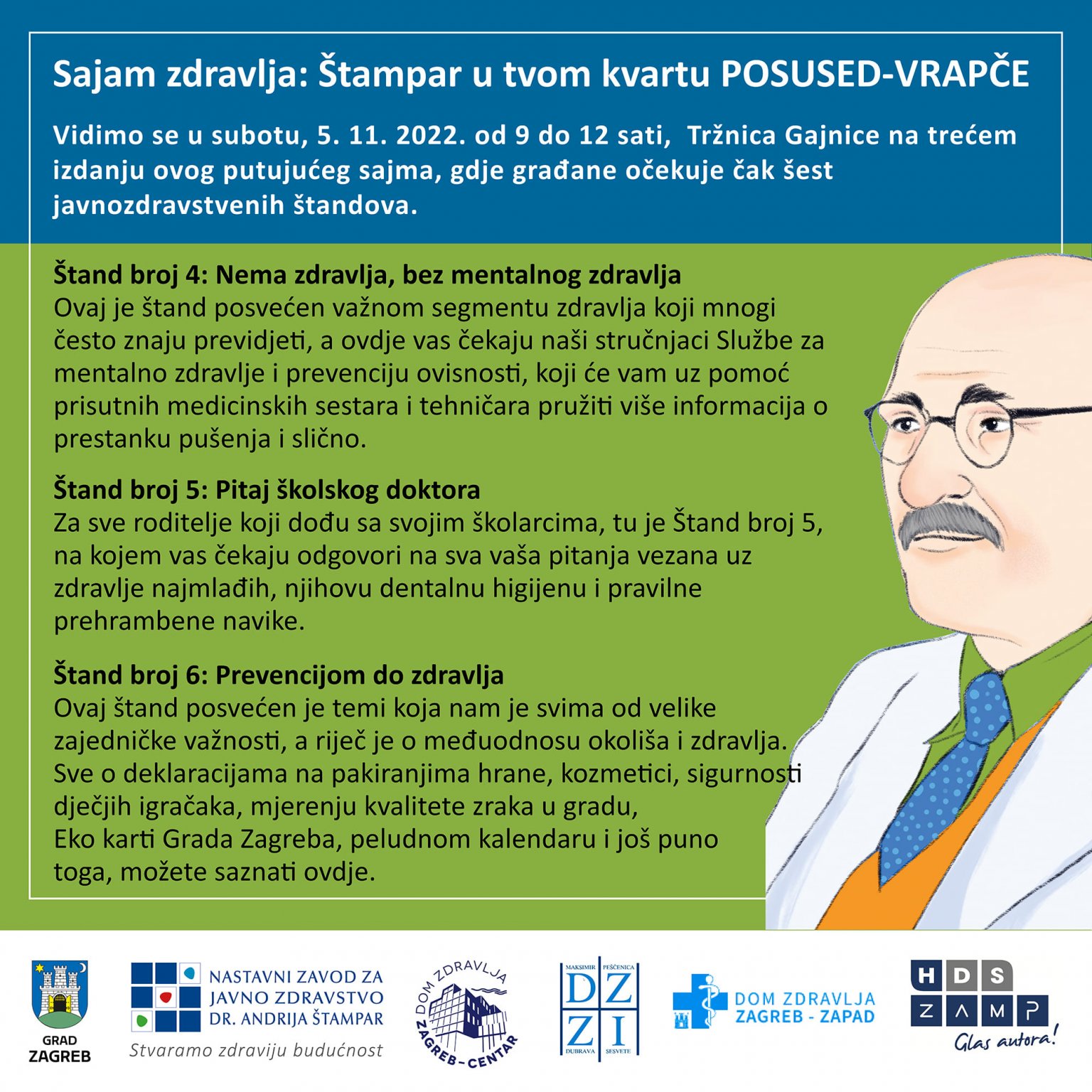 Na redu je Podsused – Vrapče: Sajam zdravlja omogućuje besplatne preventivne preglede i mnoštvo ...